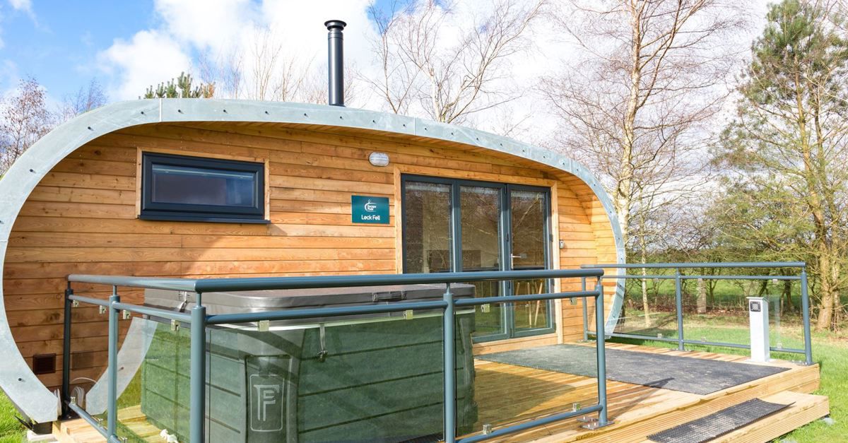 Glamping cabins near the Coniston Round