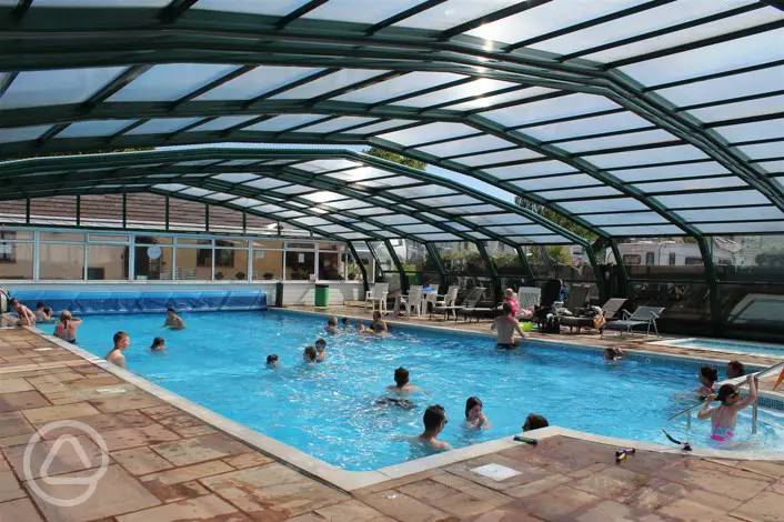 Campsites with swimming pools onsite - both indoor and outdoor
