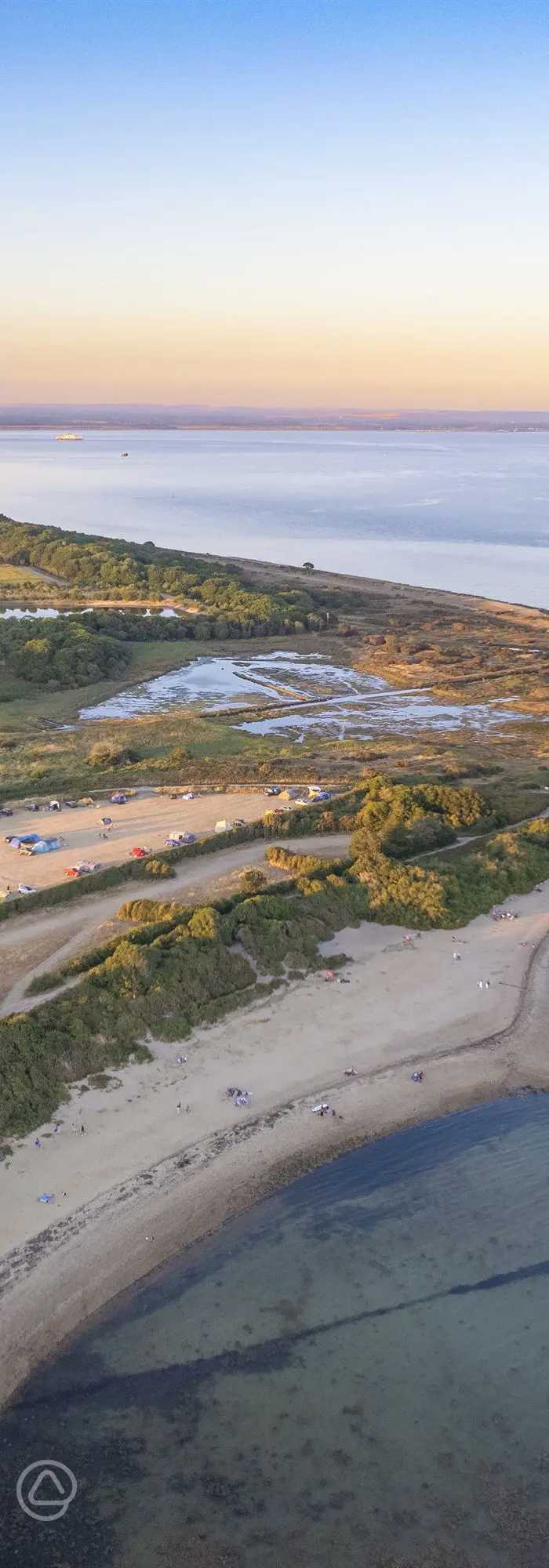 Lepe Beach Campsite in Exbury, Hampshire - book online now