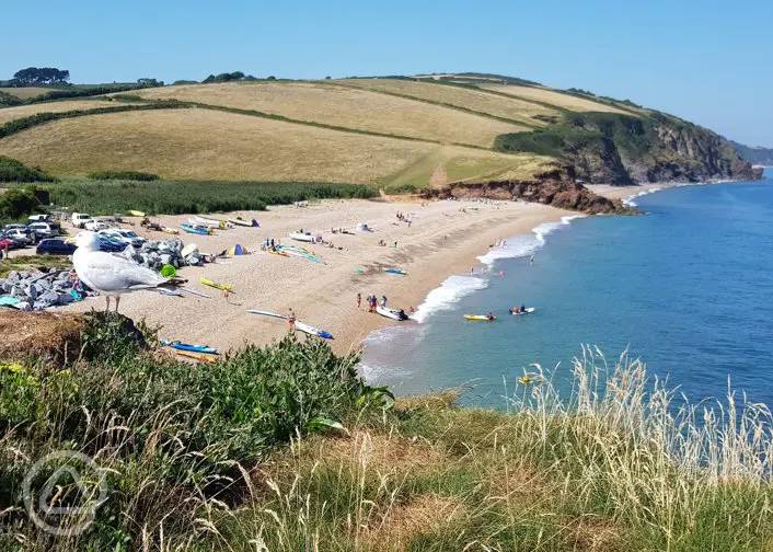Campsites near the beach in Devon